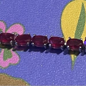 Jewelry | Ruby Bracelet In Platinum Over Sterling Silver | Poshmark